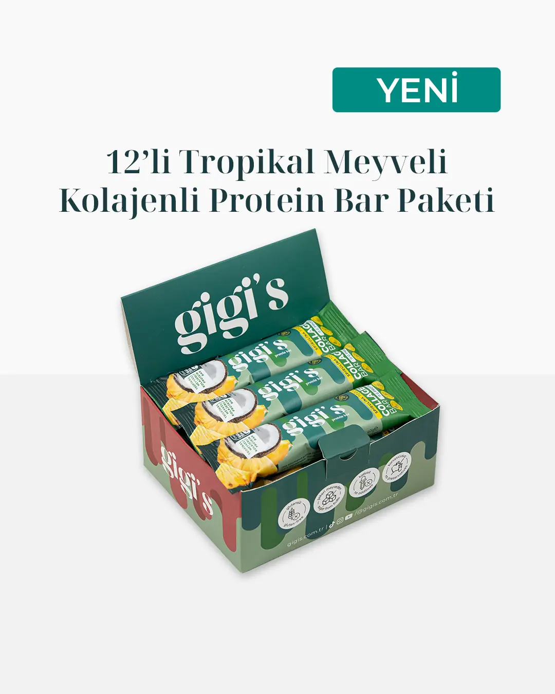 12'li Tropik Meyveli Kolajenli Protein Bar Paketi