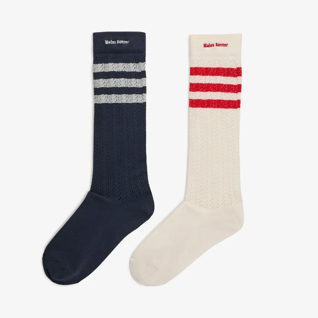 Wales Bonner x adidas Crochet Hi Socks 'Collegiate Navy & White' - WUNDER