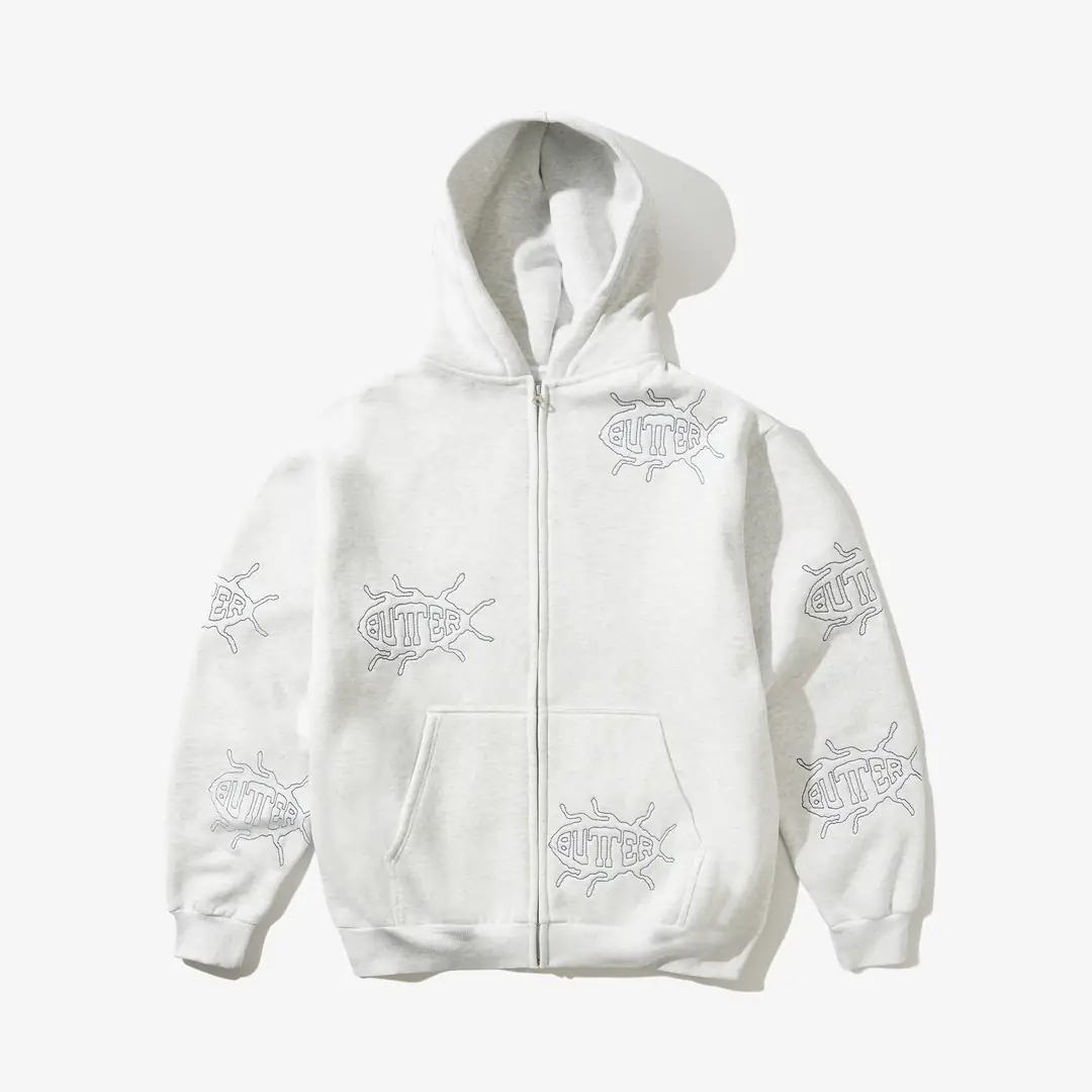 Butter Goods Roach Zip-Thru Hood 'Ash' - WUNDER