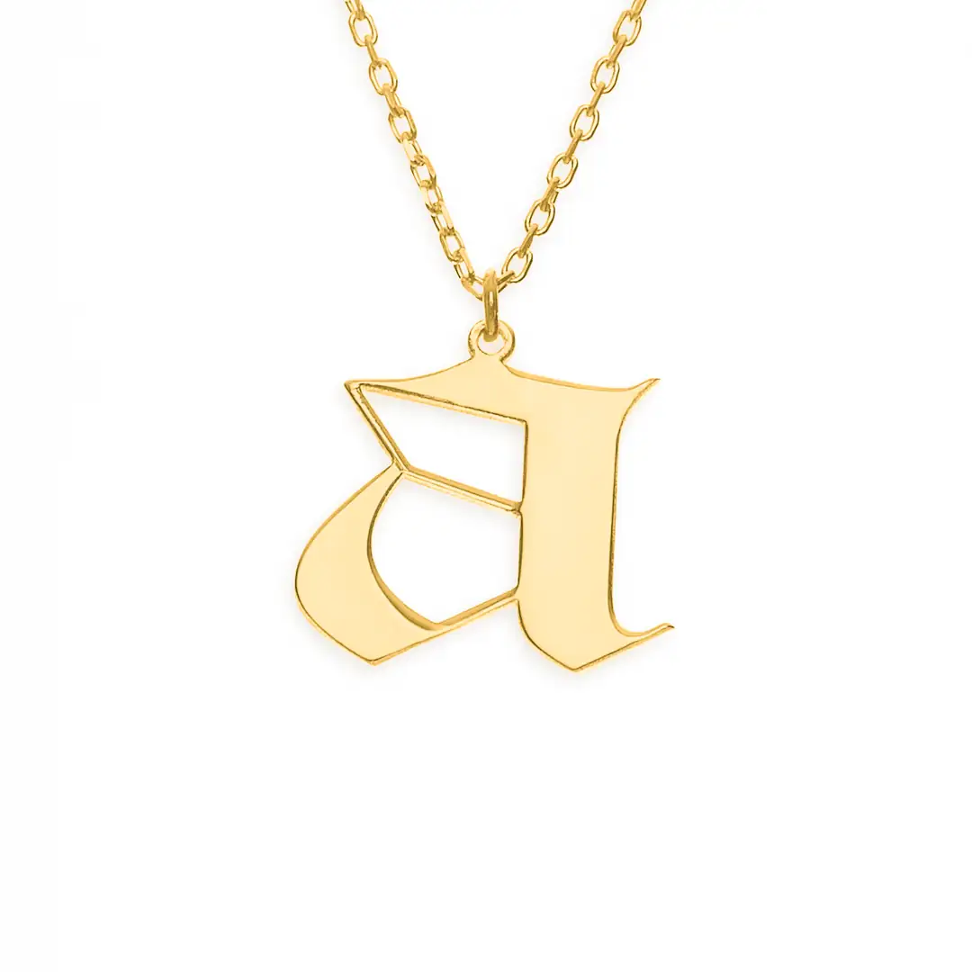 925 Ayar Gümüş Kişiye Özel Gotik Harf Kolye | Diems Design