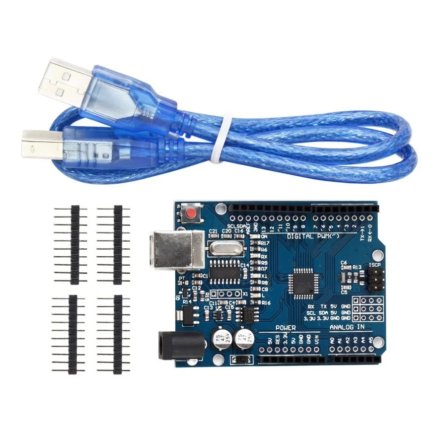 Arduino Uno R3 Klon - USB Kablo ve 40 Pin Header Hediyeli