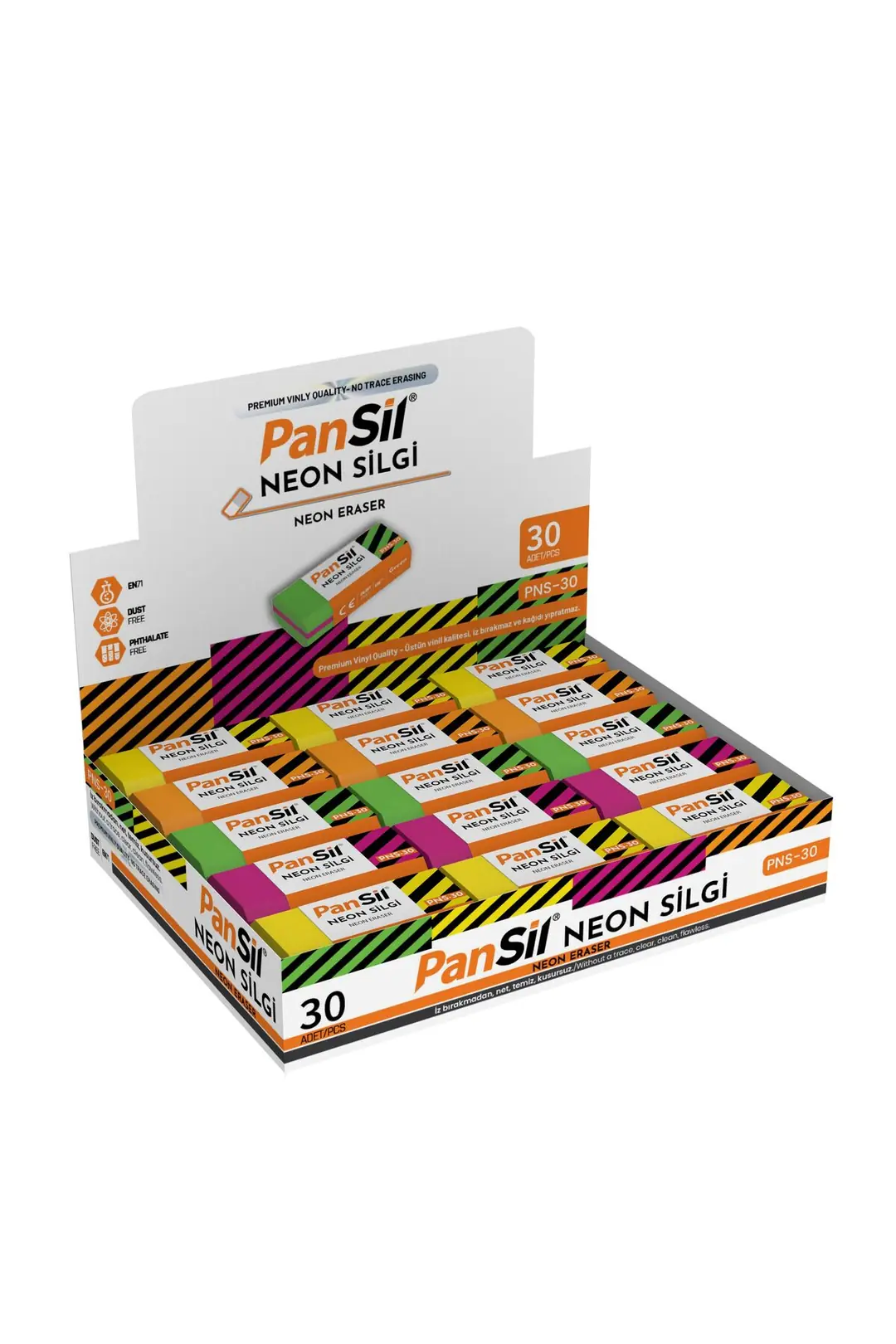 Pansil Neon Silgi-Neon Eraser-30 AdetPanda