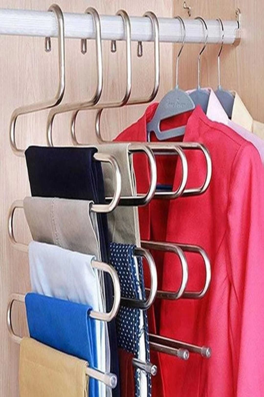 5 Katlı Metal Pantolon Eşarp Askısı - Miomi Türkiye