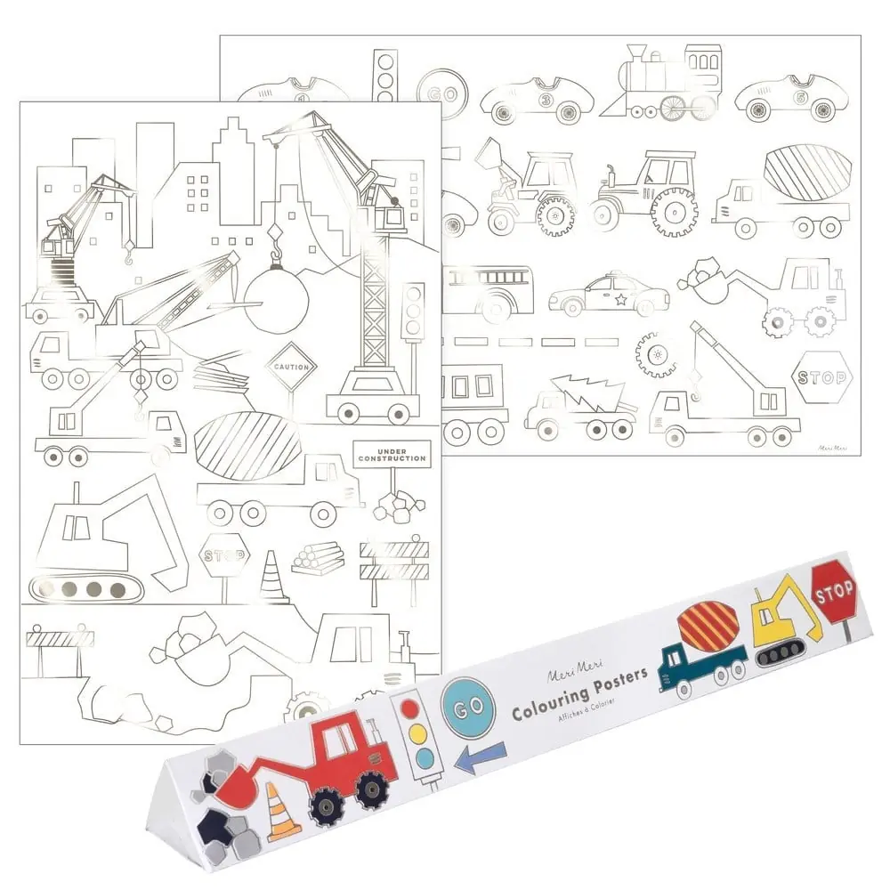 Construction Colouring Posters - İnşaat Boyamalı Poster