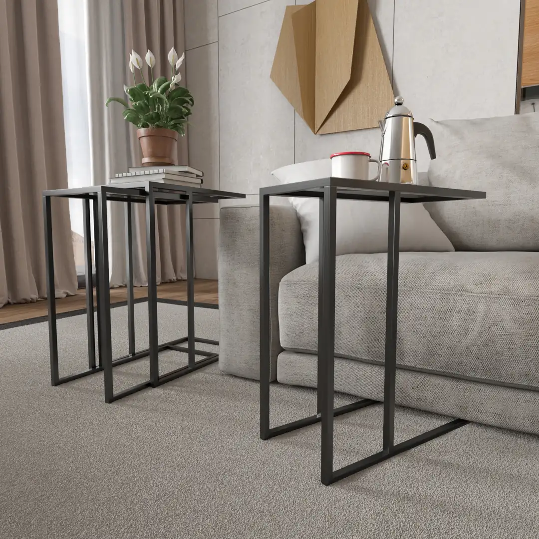 Zigon Sehpa Siyah Metal Ayaklı