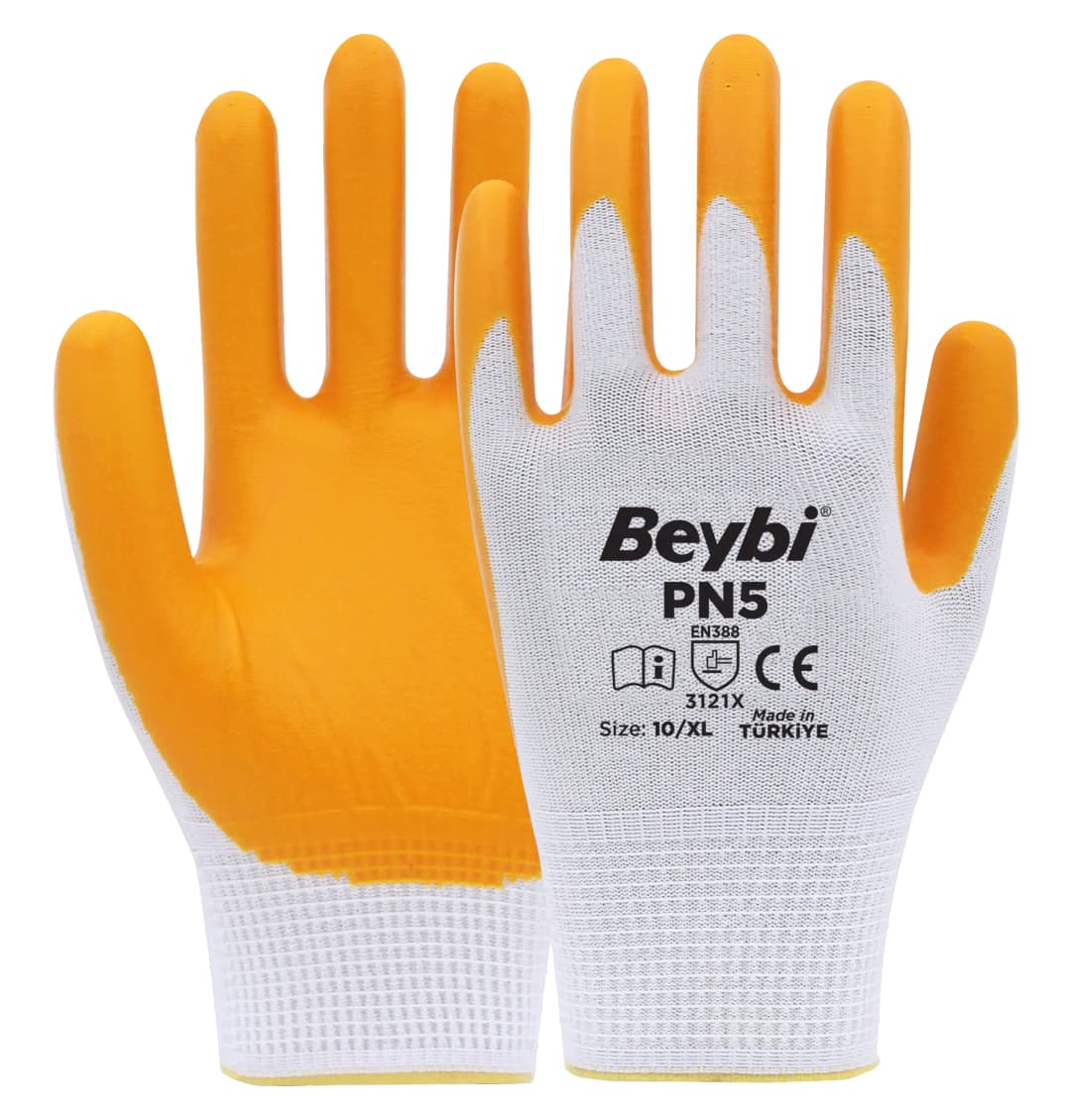 Beybi PN5 Polyester Örme Nitril Eldiven - Usta Eldiven