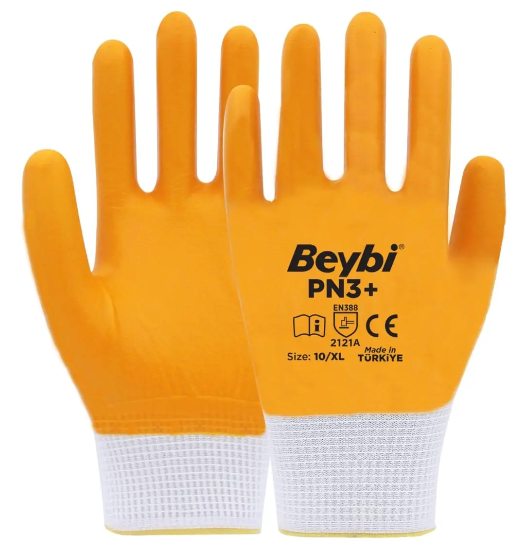 Beybi PN3+ Polyester Örme Nitril Eldiven - Usta Eldiven