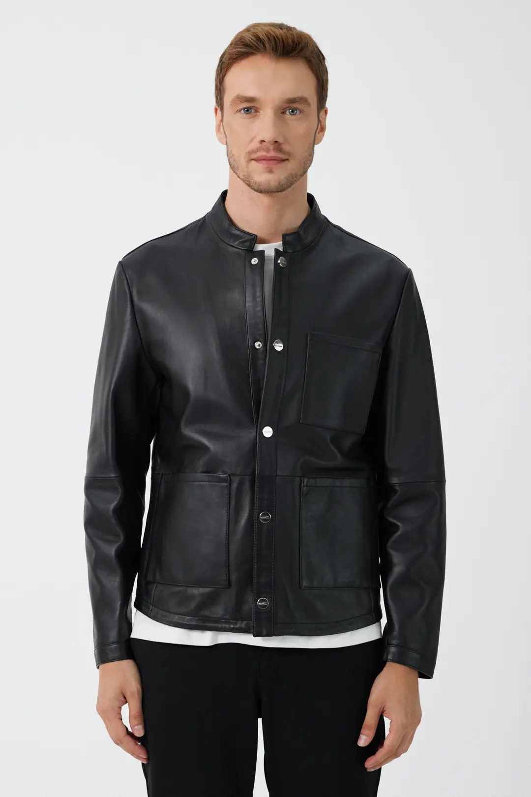 Santo Men's Black Leather Jacket