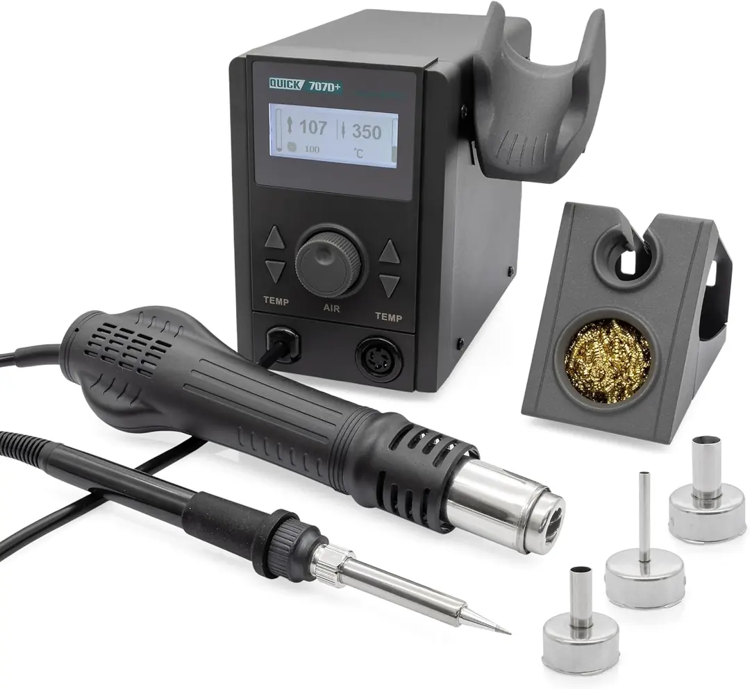 Quick 707D+ 2 in 1 Tamir Havya İstasyonu, 800 Watt Sıcak Hava Üfleme 100-500°C - 70 Watt Havya ...