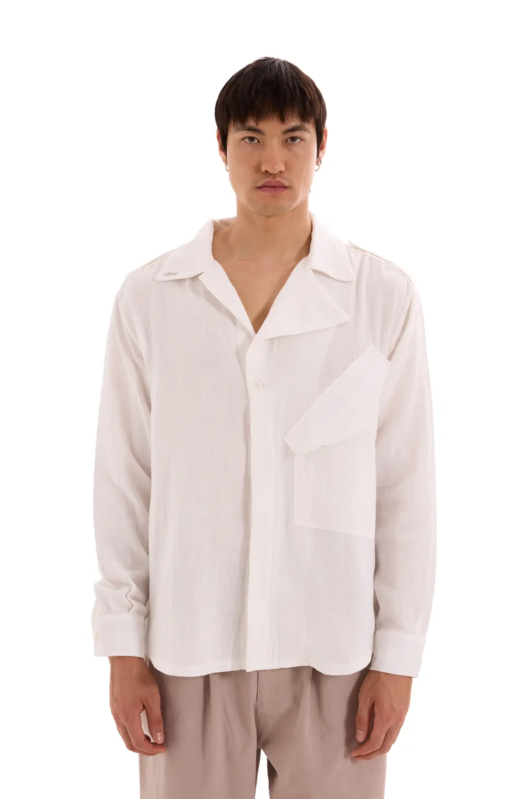 Muslin Shirt with Metal Logo