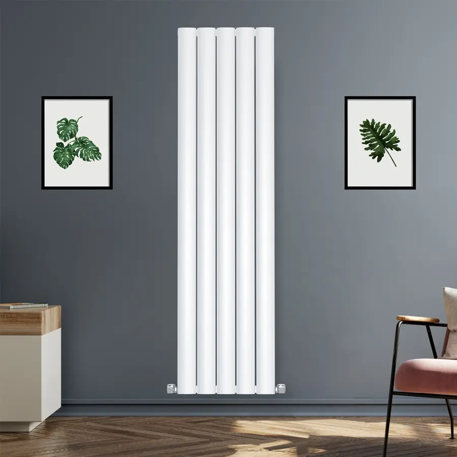 Lilac Vertical White Aluminum Radiator – Modern Slim Heating Solution