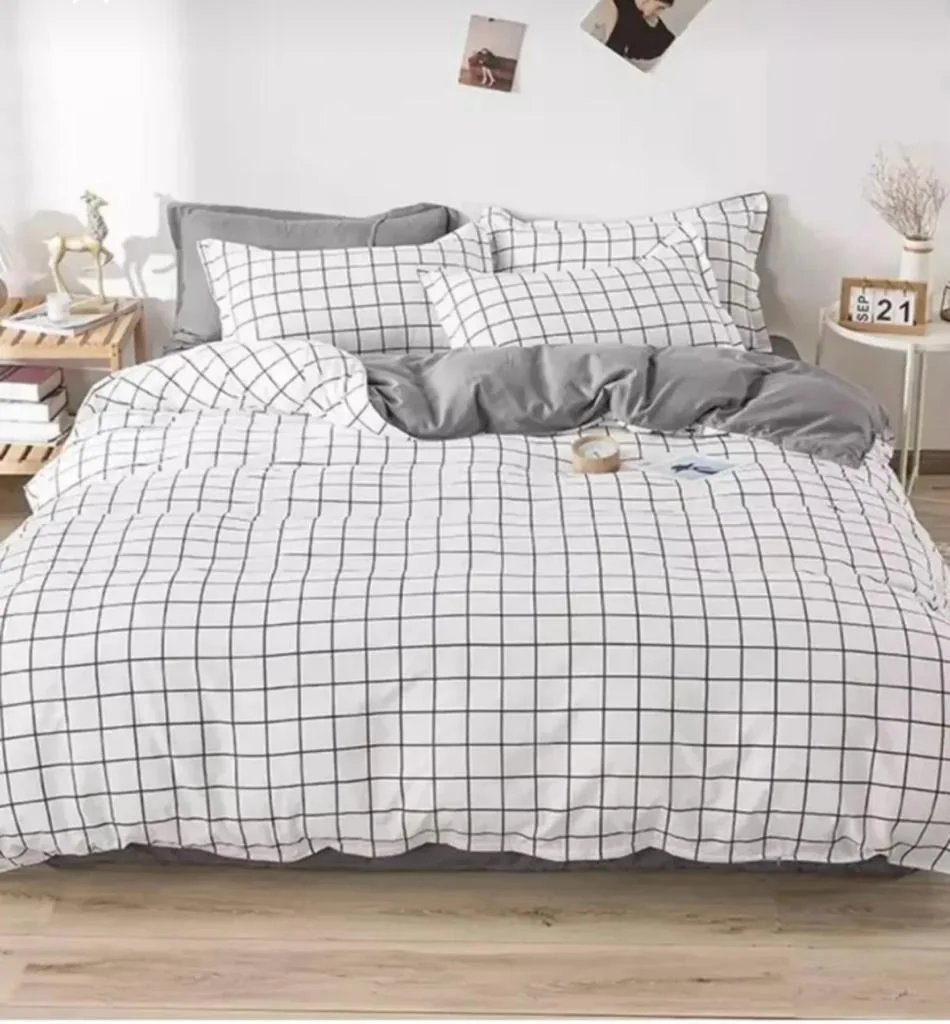 Beyaz Ekose Desen Nvresim Takımı