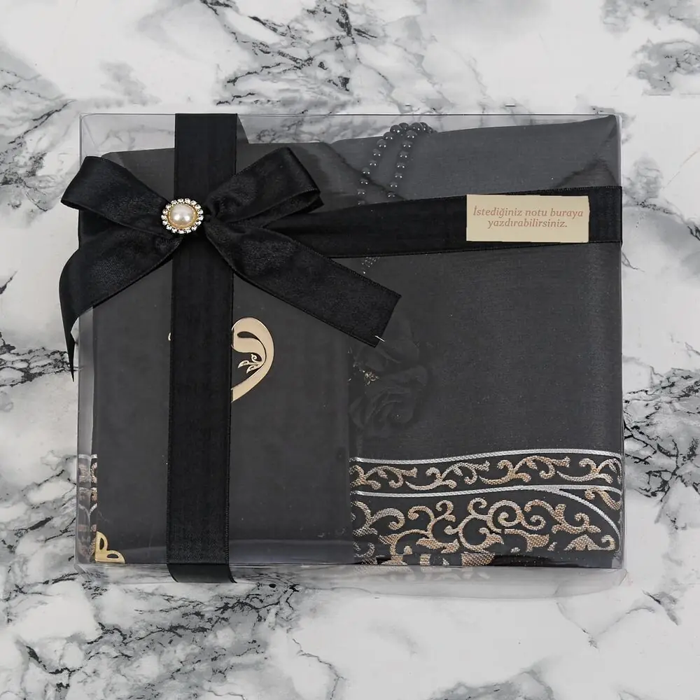 Hediyelik Kabe Duvarı Seccade, İnci Tesbih, Kur'an-ı Kerim, Asetat Kut