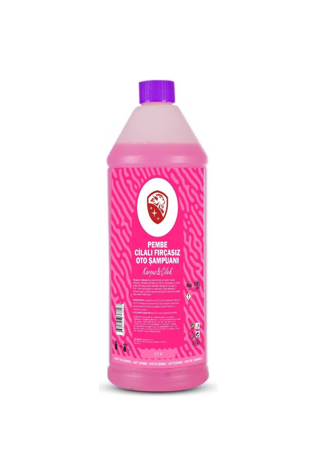 1 Lt Cilalı Fırçasız Pembe Renkli Karpuz&Çilek Oto Şampuanı