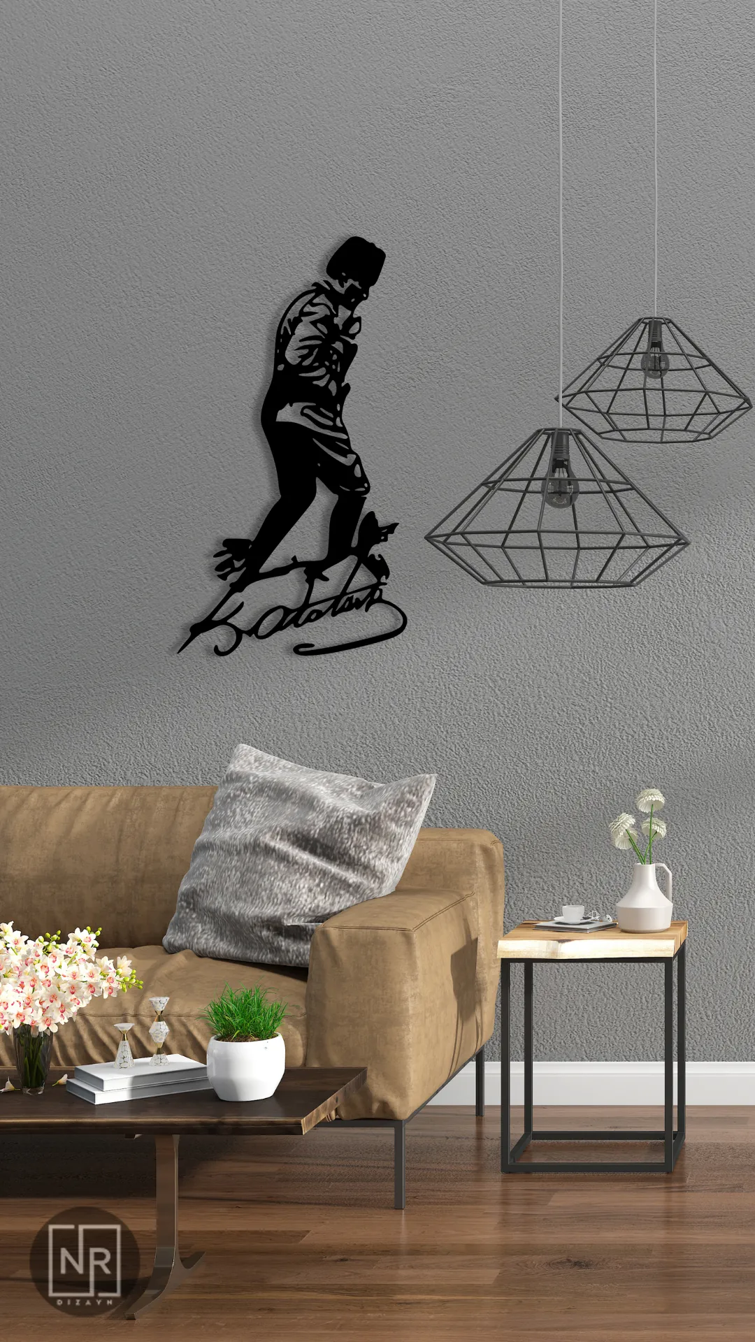 Mustafa Kemal Atatürk Dekoratif Metal Tablo