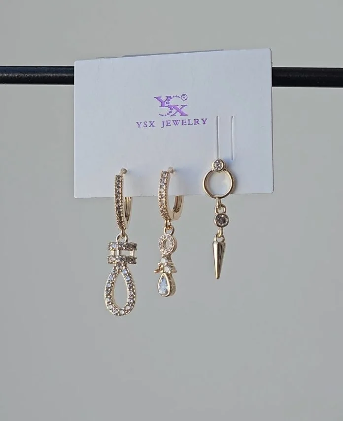 Ysx 3 Lü Taşlı Küpe