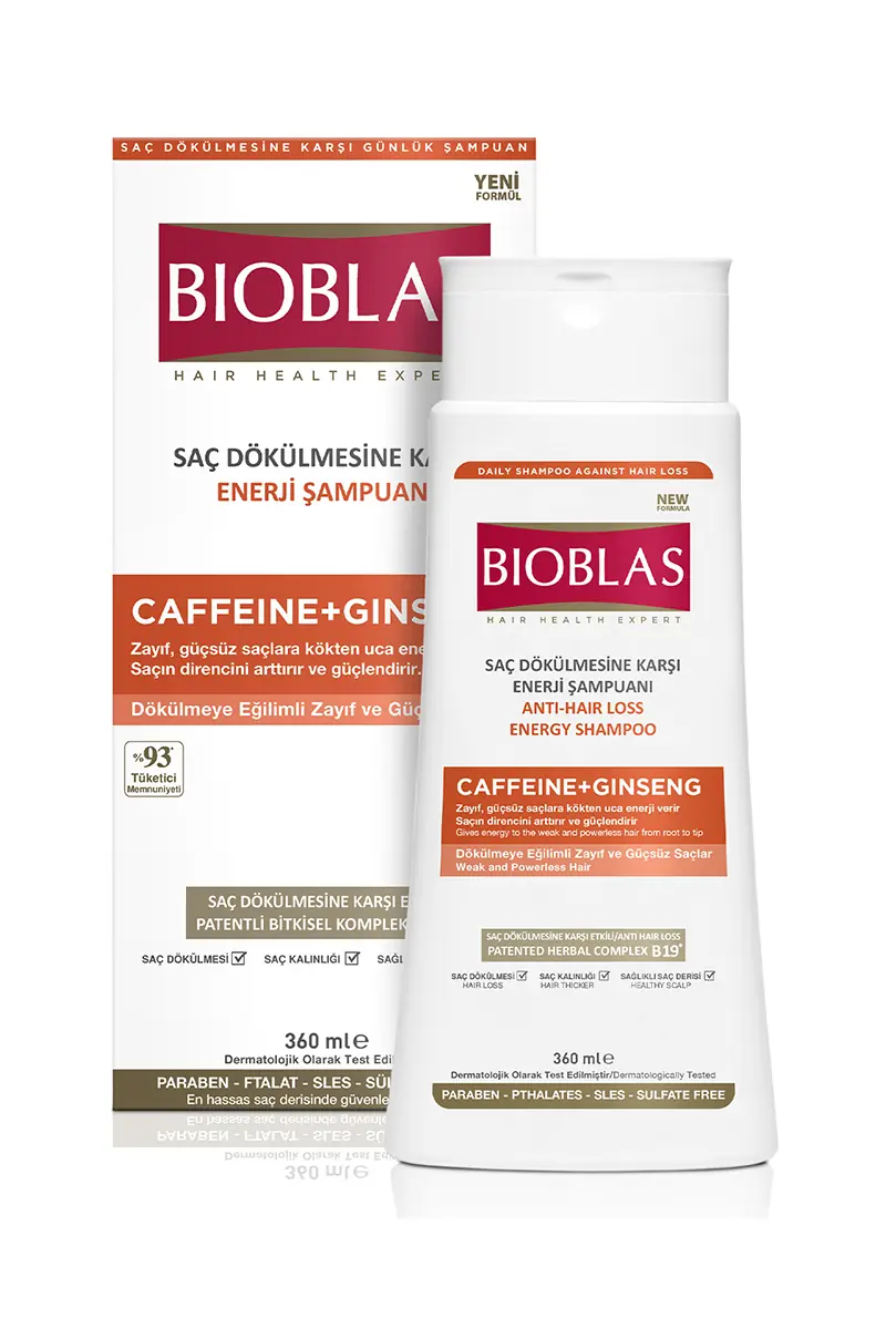 Bioblas Saç Dökülmesine Karşı Enerji Şampuanı Caffeine + Ginseng 360 ml ...