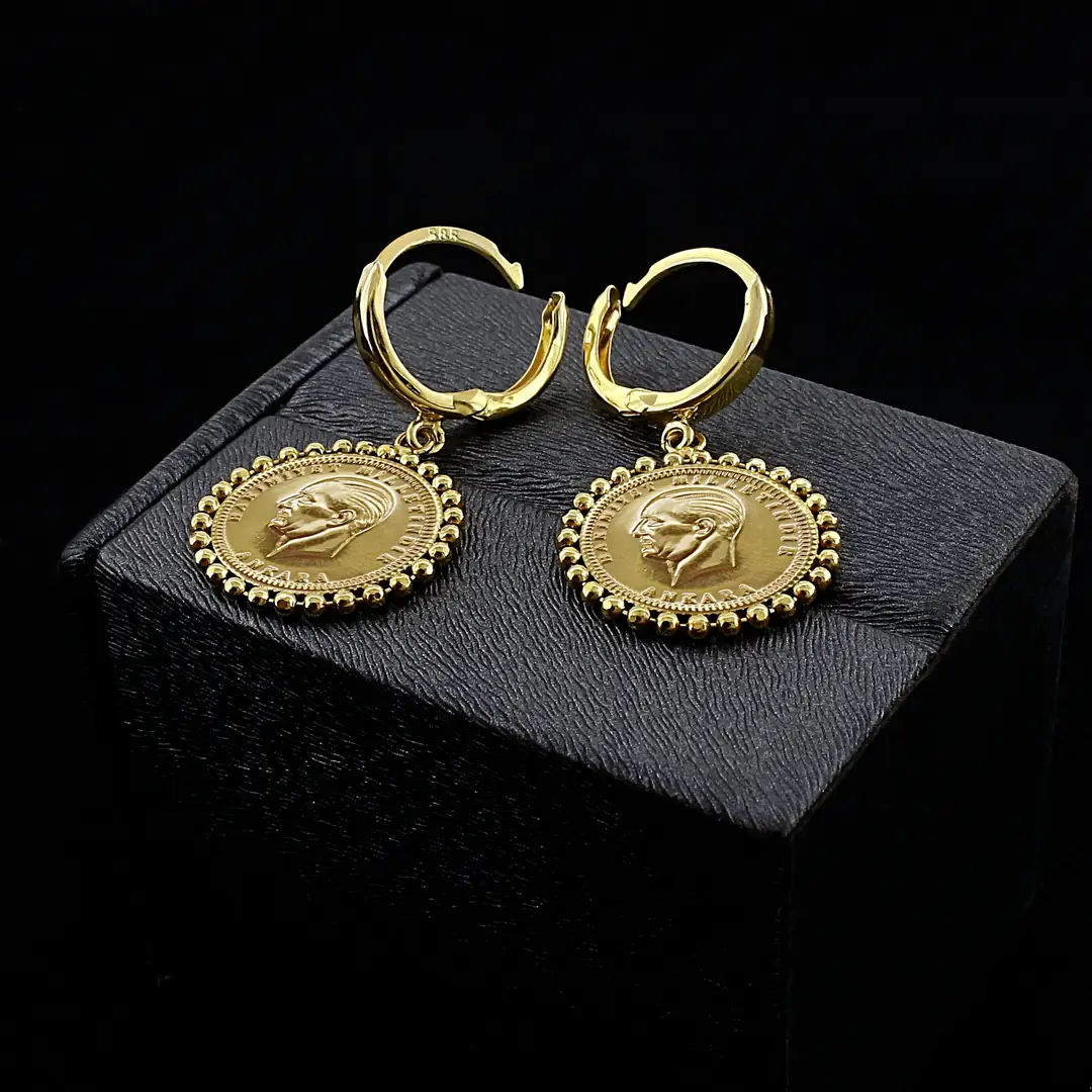 Ata Çeyrek Liralı Halka Küpe