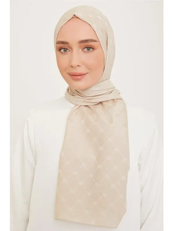 Armine Trend Monogram Şal 1 23005 Krem