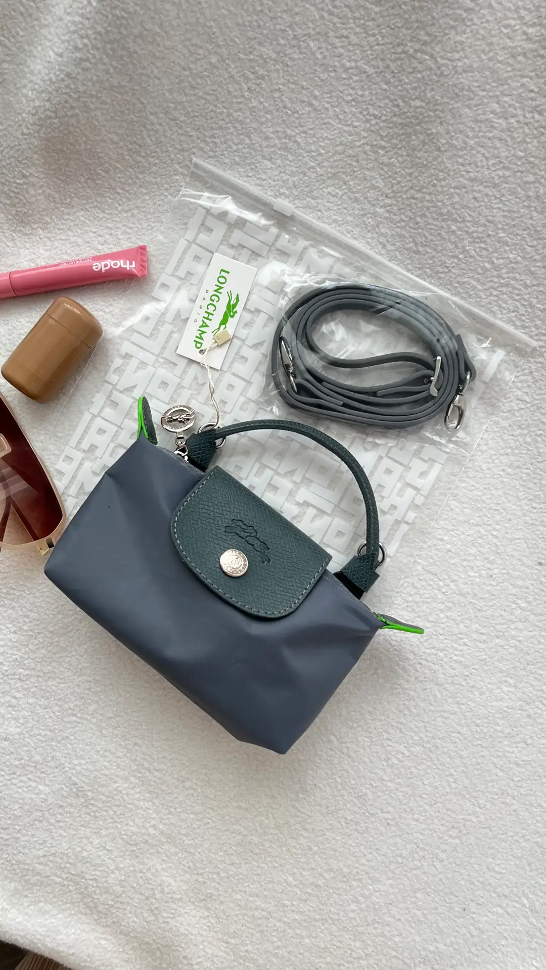 Longchamp La Pliage Mini Gri&Yeşil