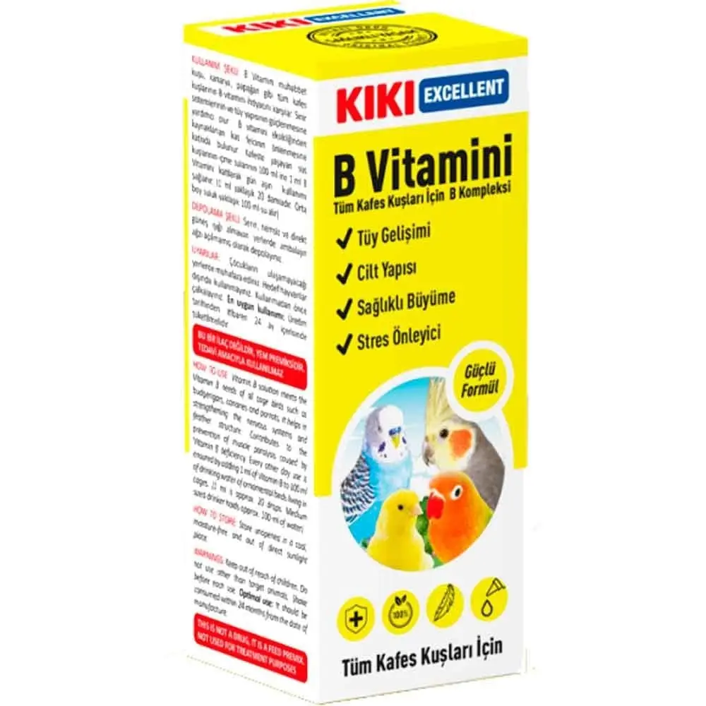 KIKI Excellent Kuşlar İçin B Vitamini 25 ML