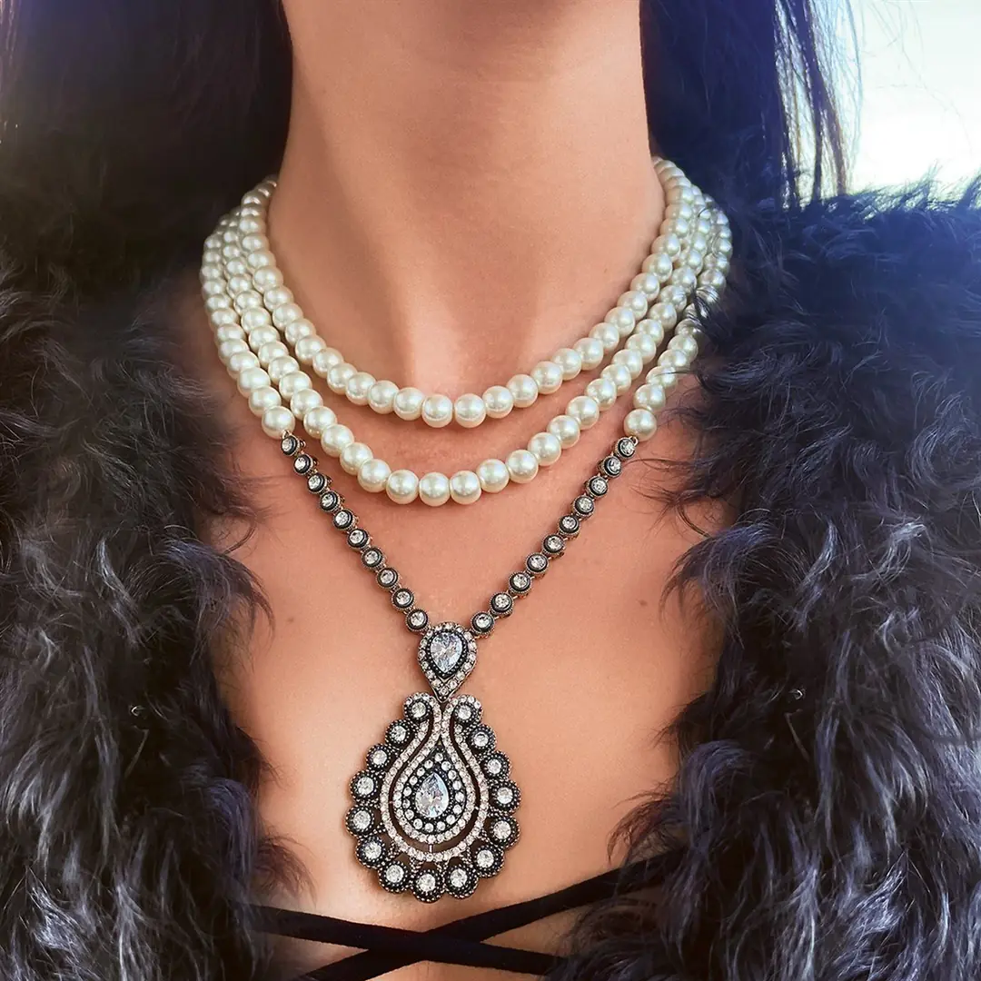 Elmas Kesim Vintage Kolye