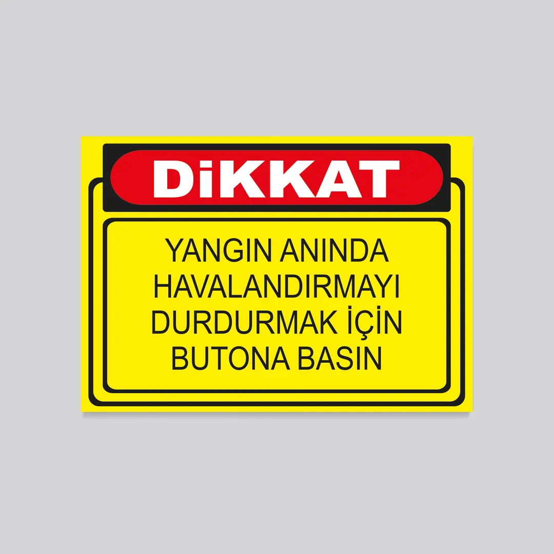 Havalandırmayı Çalıştırmak İçin Butona Basın - Tekin Ozalit