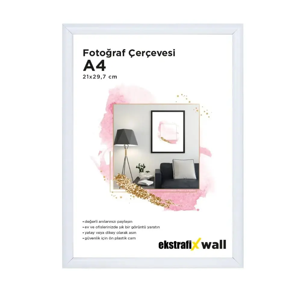 A4 Fotoğraf Çerçevesi Beyaz - Tekin Ozalit Reklam