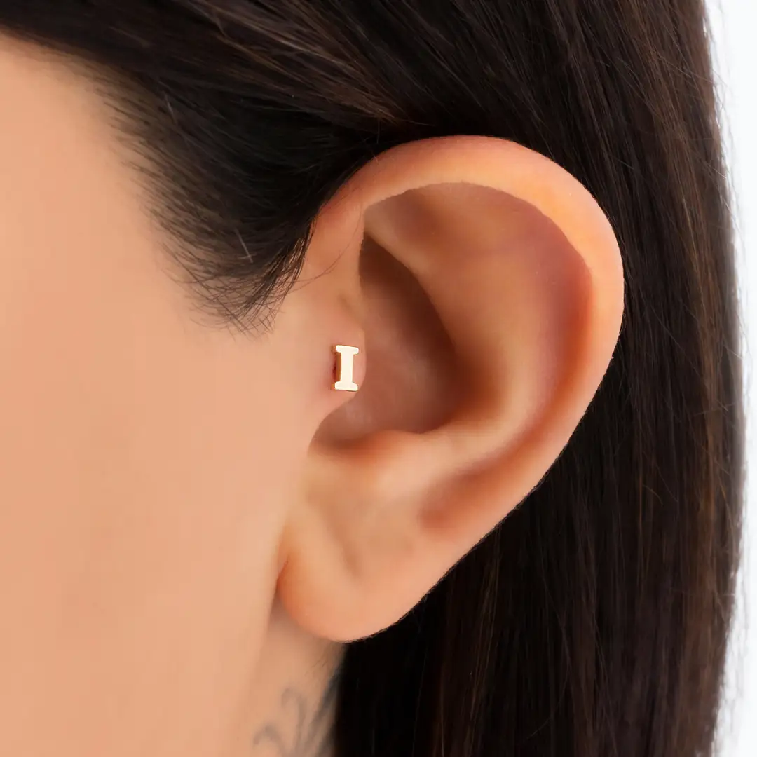 14 Ayar Altın I Harf Piercing | Minaliva