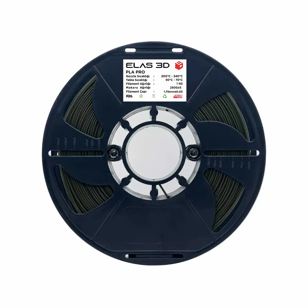 ELAS 1.75MM Haki Yeşili Pla PRO Filament 1 Kg | ELAS3D Filamentler