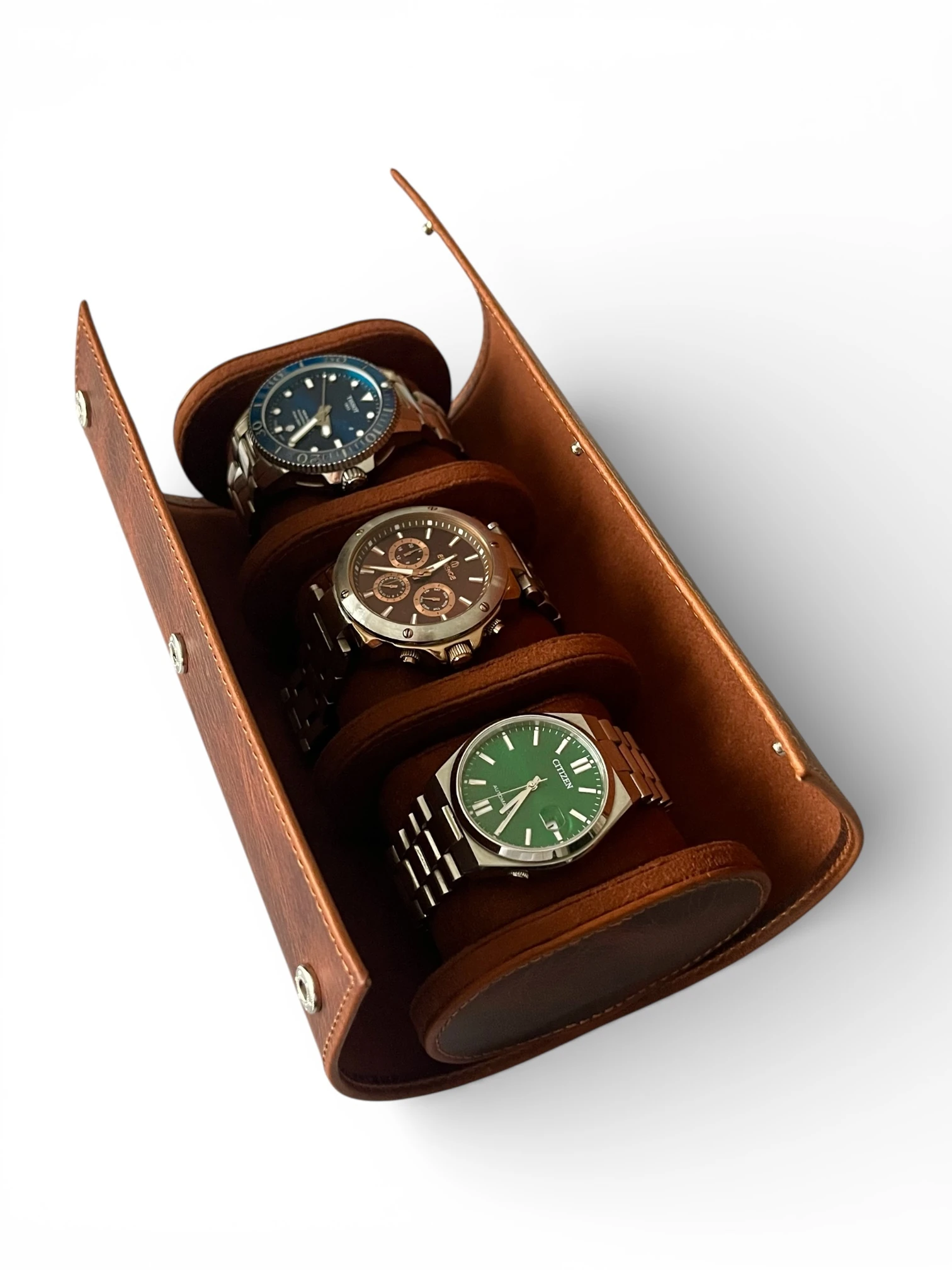 LEATHER 3-WATCH BOX