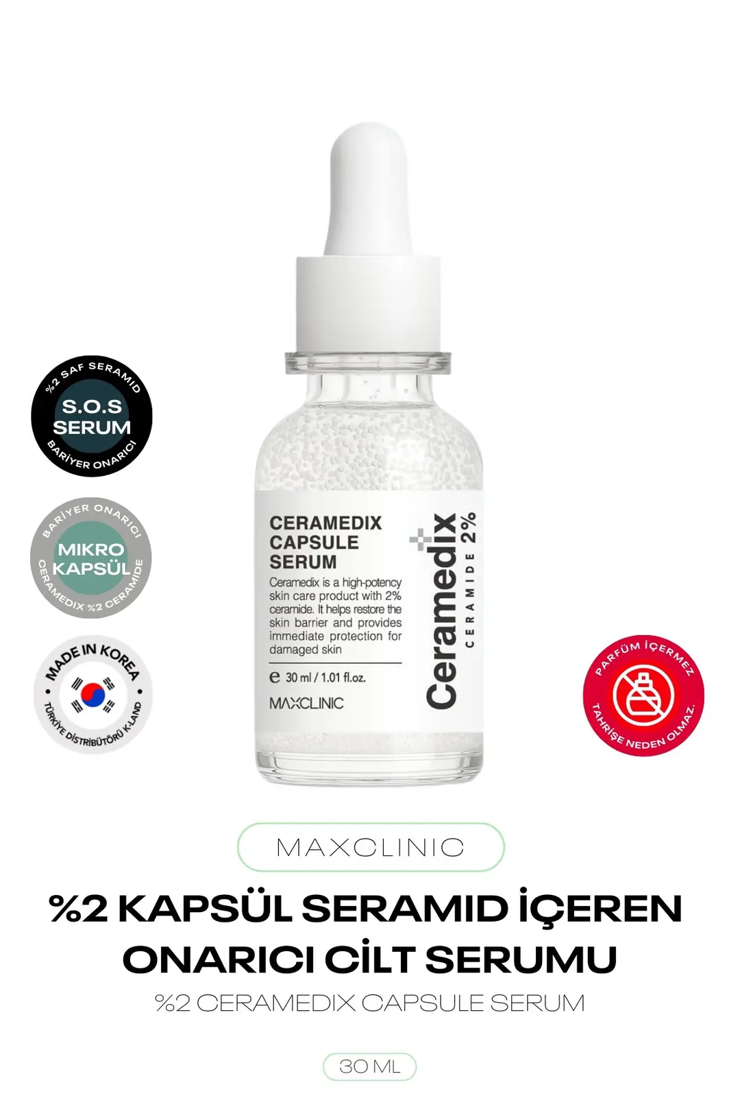 %2 Kapsül Seramid İçeren Onarıcı Yüz Serumu Ceramedix Capsule Serum