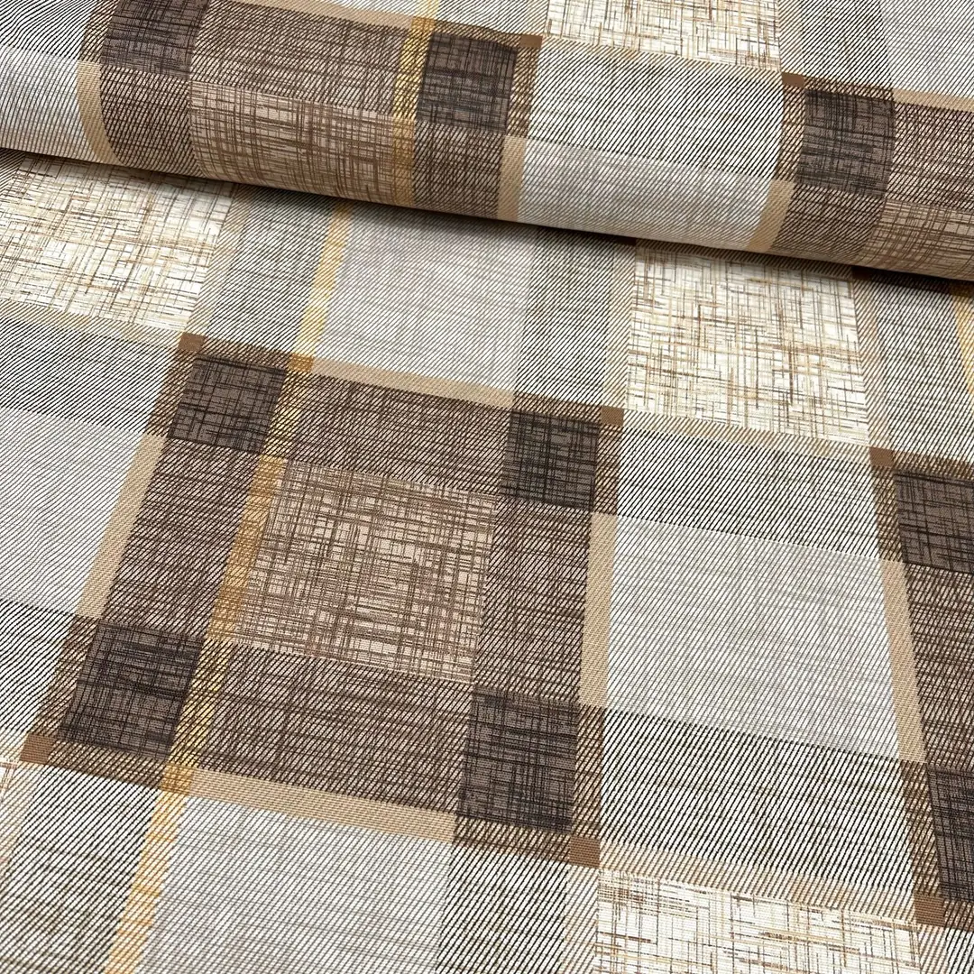 Striped Square Panama Linen Fabric | Fabricania
