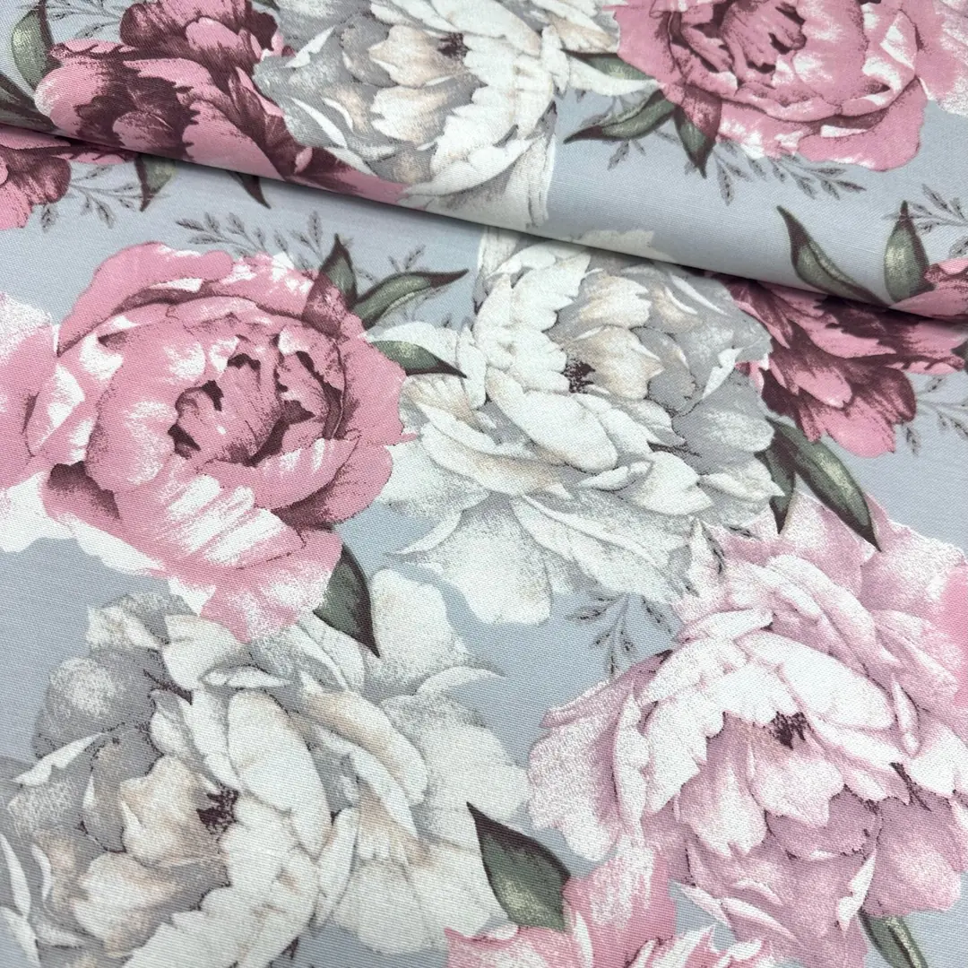 Big Rose Panama Linen Fabric | Fabricania