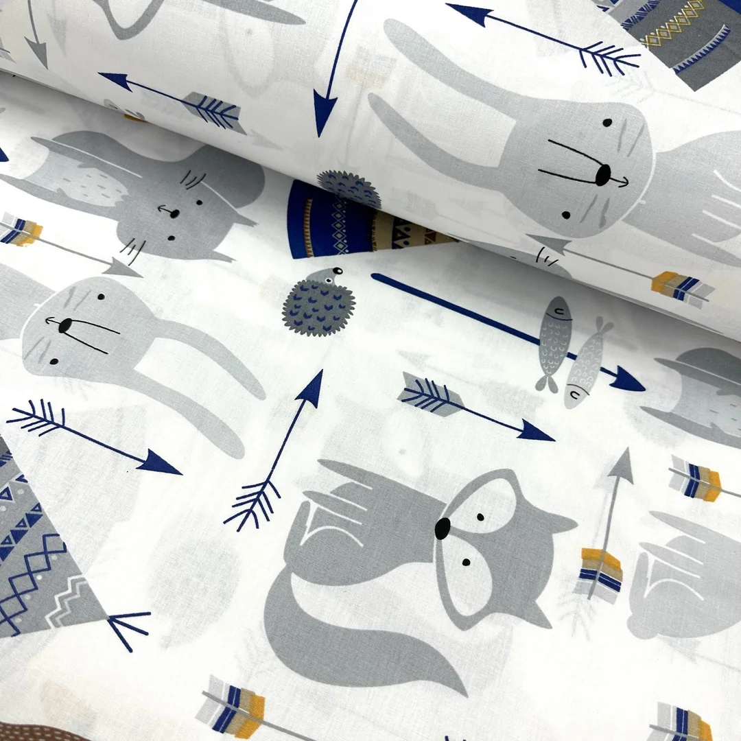 Fox And Rabbits Poplin Fabric | Fabricania