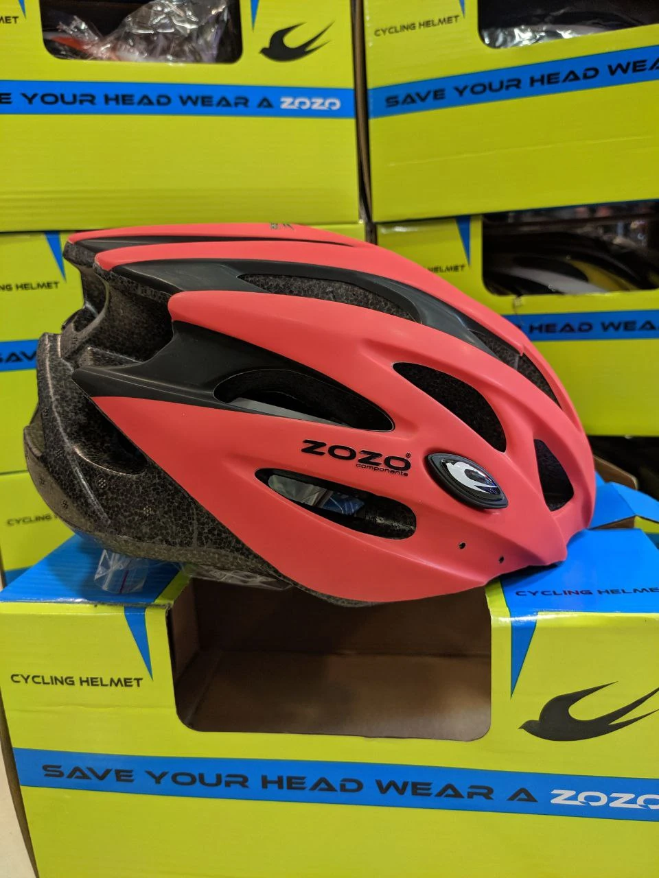 Zozo Kask Mat Siyah Kırmızı L Beden