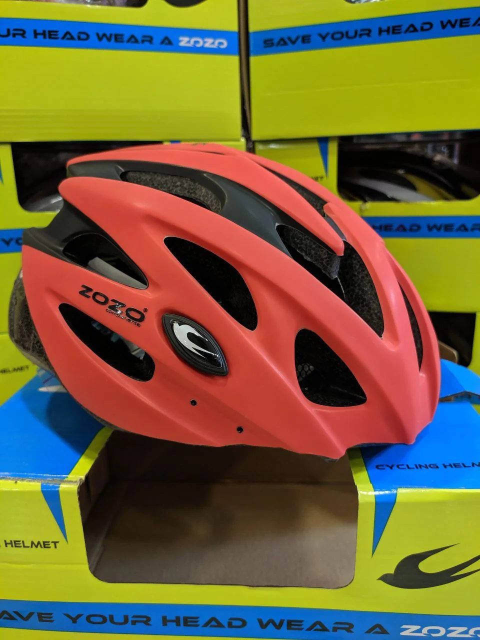 Zozo Kask Mat Siyah Kırmızı L Beden