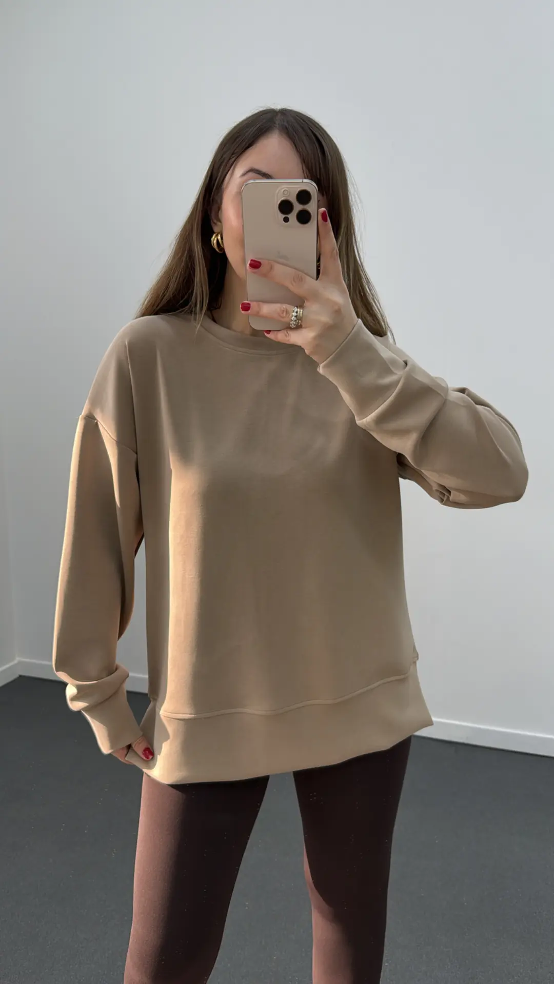 Aurnia Sütlü Kahve Modal Yumuşak Kumaşlı Sweat