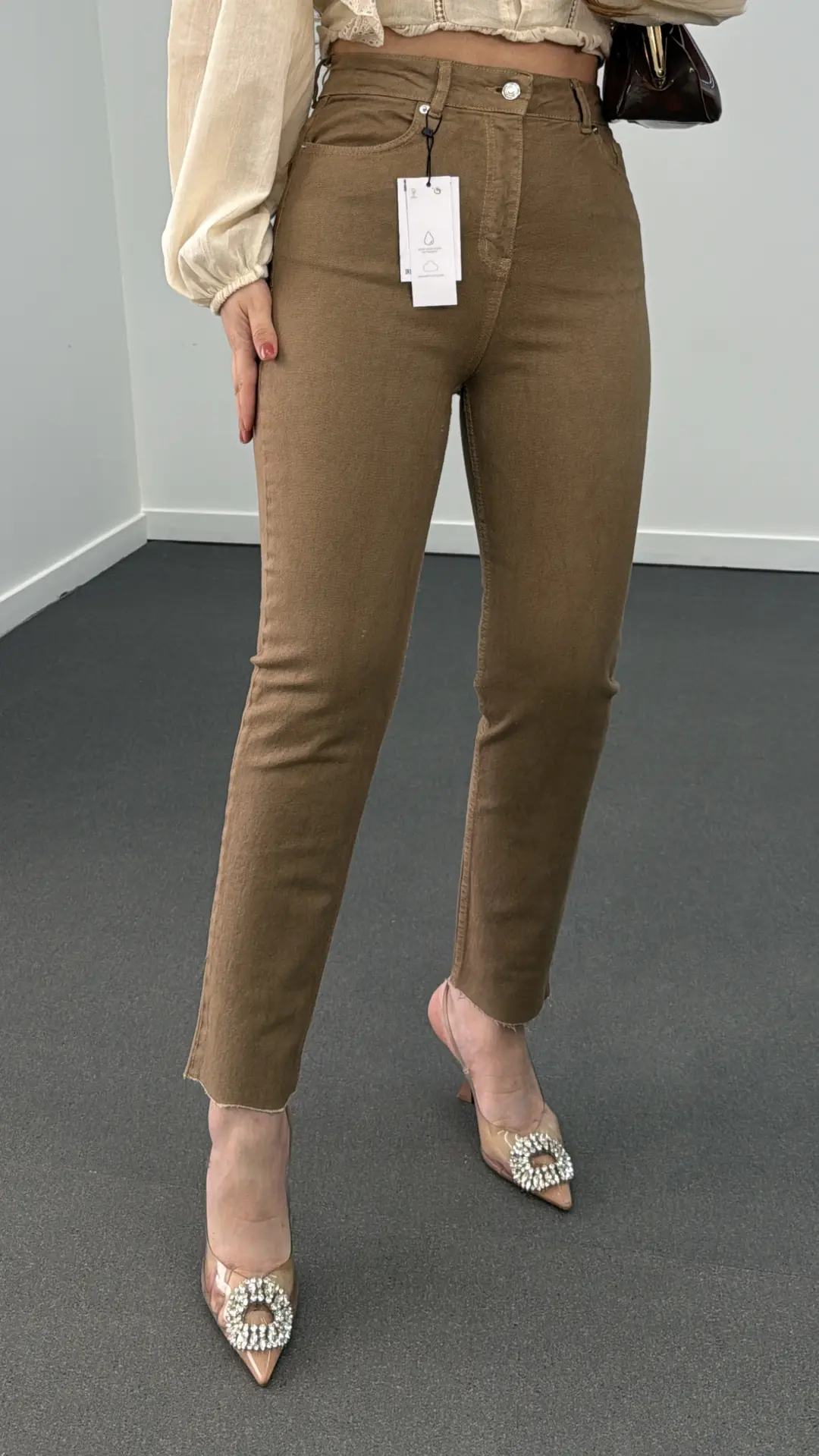 Juliet Açık Kahve Renk Yüksek Bel Slim Fit Jeans