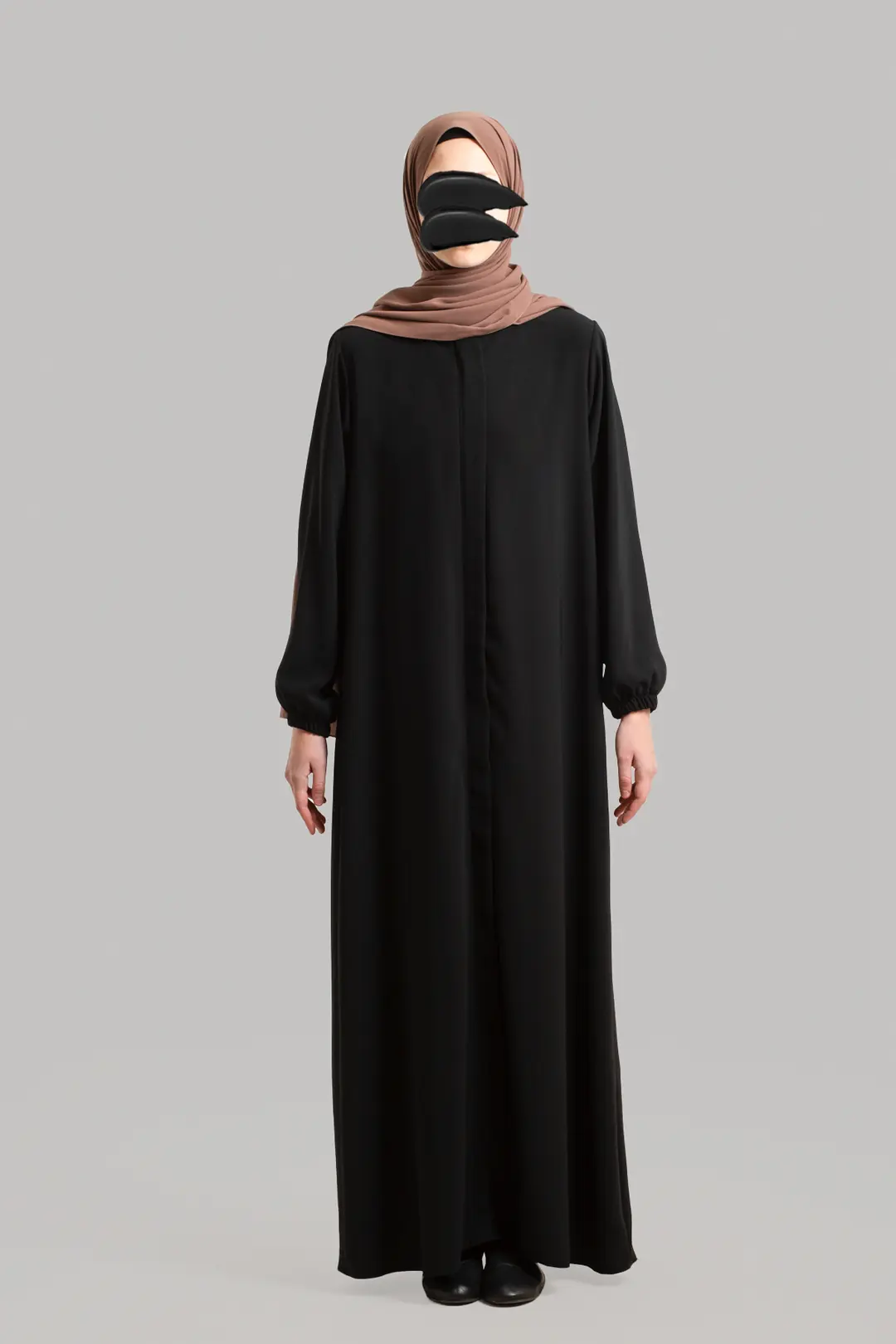 Ecmel Tam Boy Fermuarlı Ferace