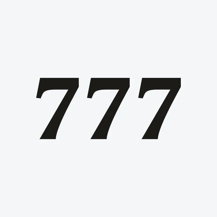 Melek Sayısı Klasik Font-777 | Şık ve Modern Geçici Dövme Tasarımı