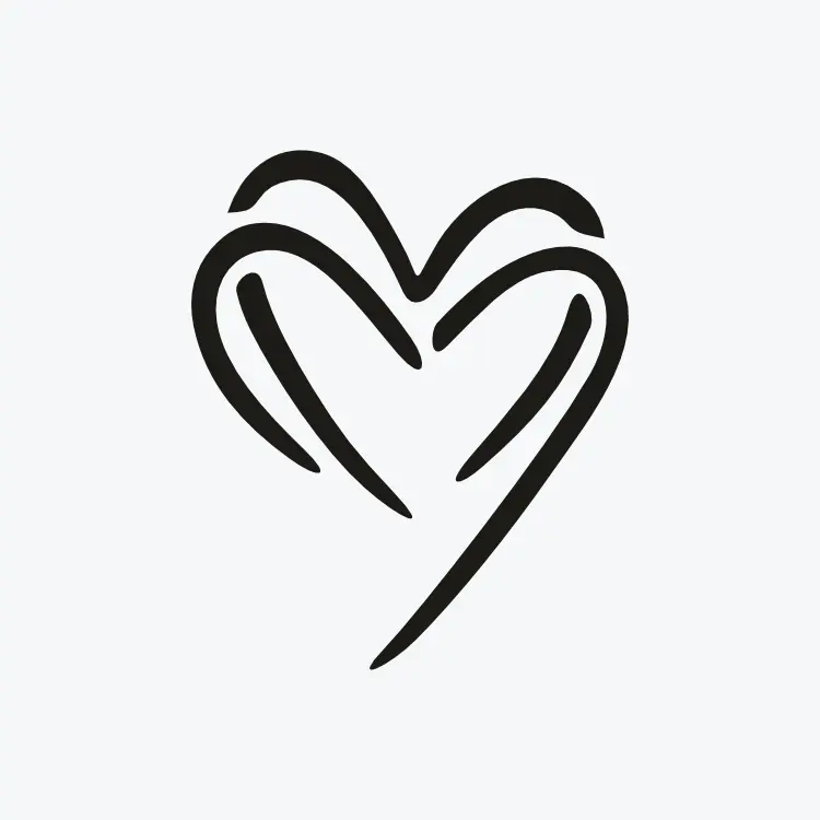 İki Kalp Dövme Şablonu