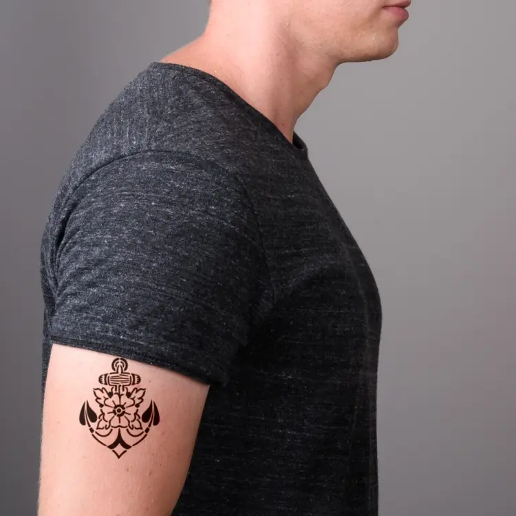 Çapa-Dümen-Halat Dövme Şablonu