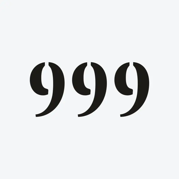 Melek Sayısı Klasik Font-999 | Modern ve Şık Geçici Dövme Tasarımı