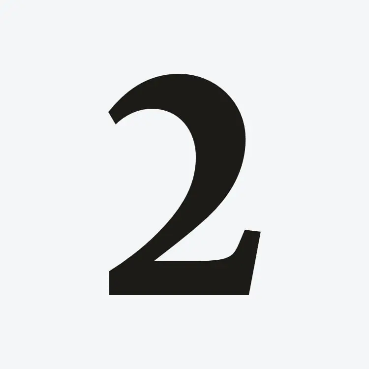 2 Rakamı Klasik Dövme Şablonu | Estetik ve Şık Geçici Dövme Tasarımı