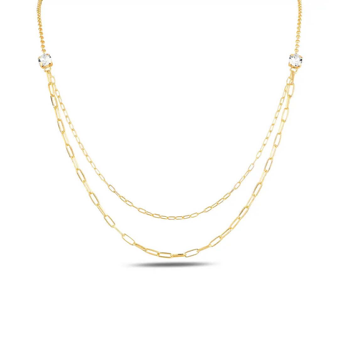 Tre Double Zincir Kolye