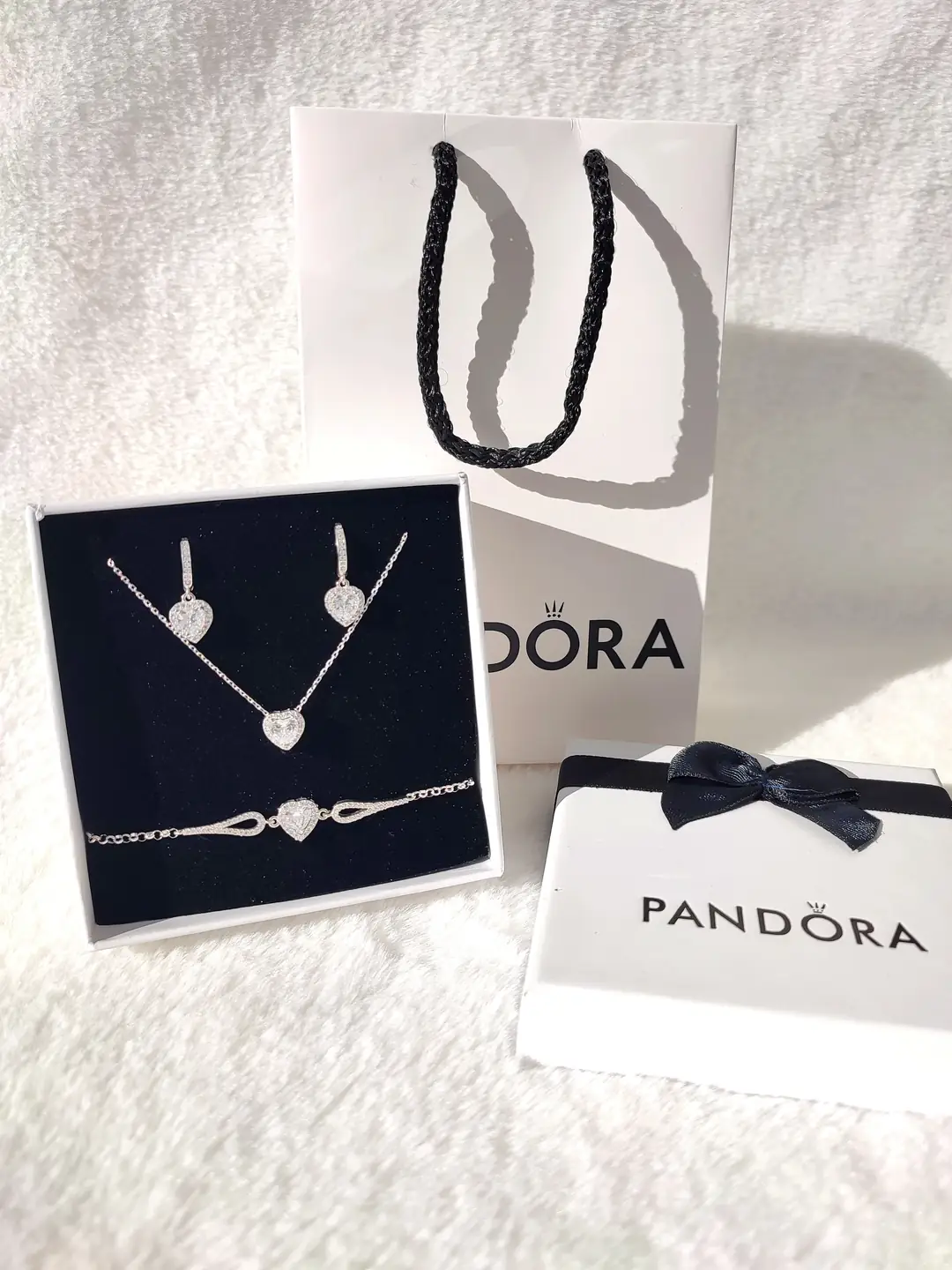 925 Ayar Gümüş Pandora Kutulamalı Kolye Küpe ve Bileklik Seti - Evorya