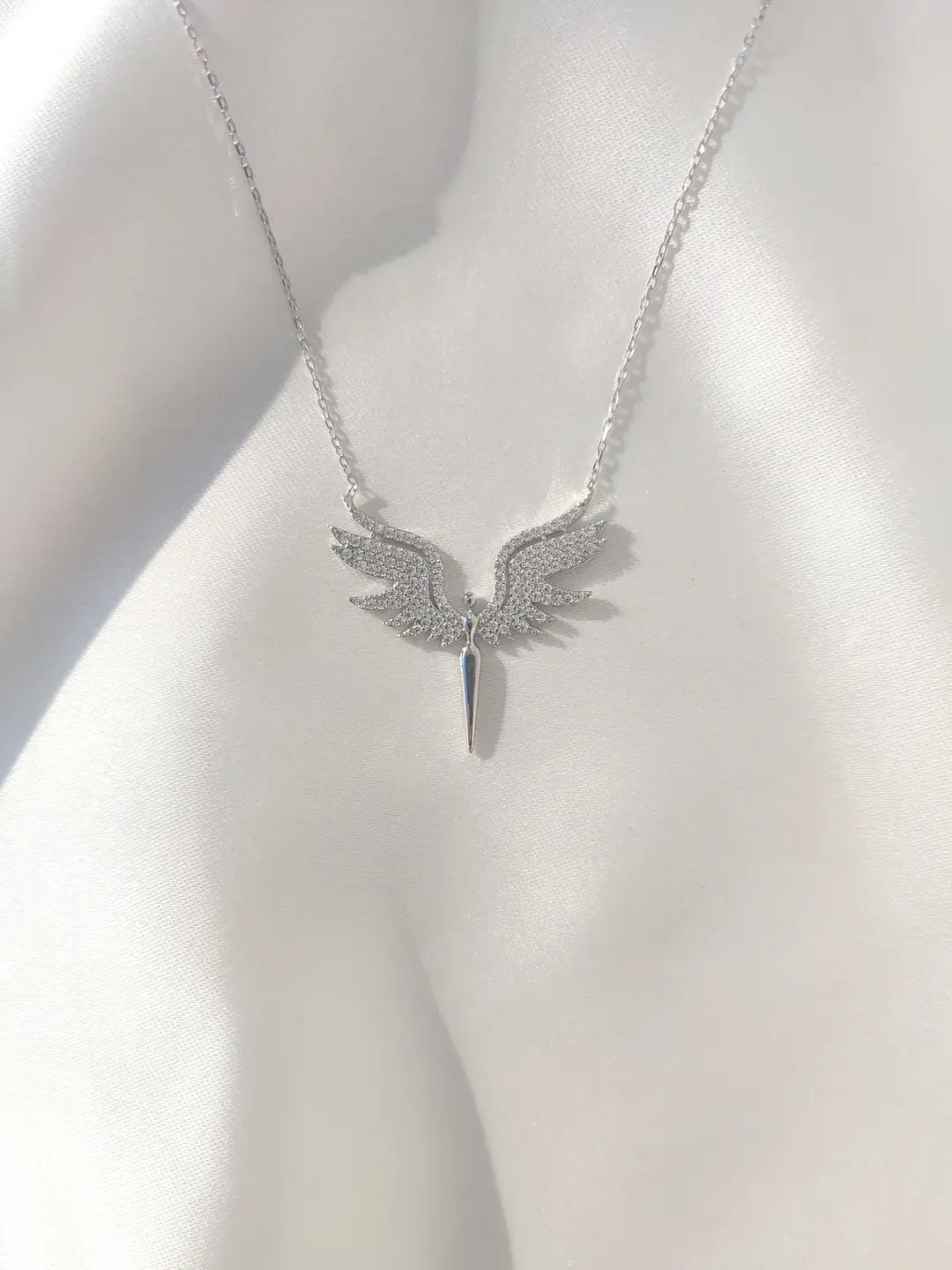 925 Ayar Gümüş Mikali Meleği Kolye - Evorya