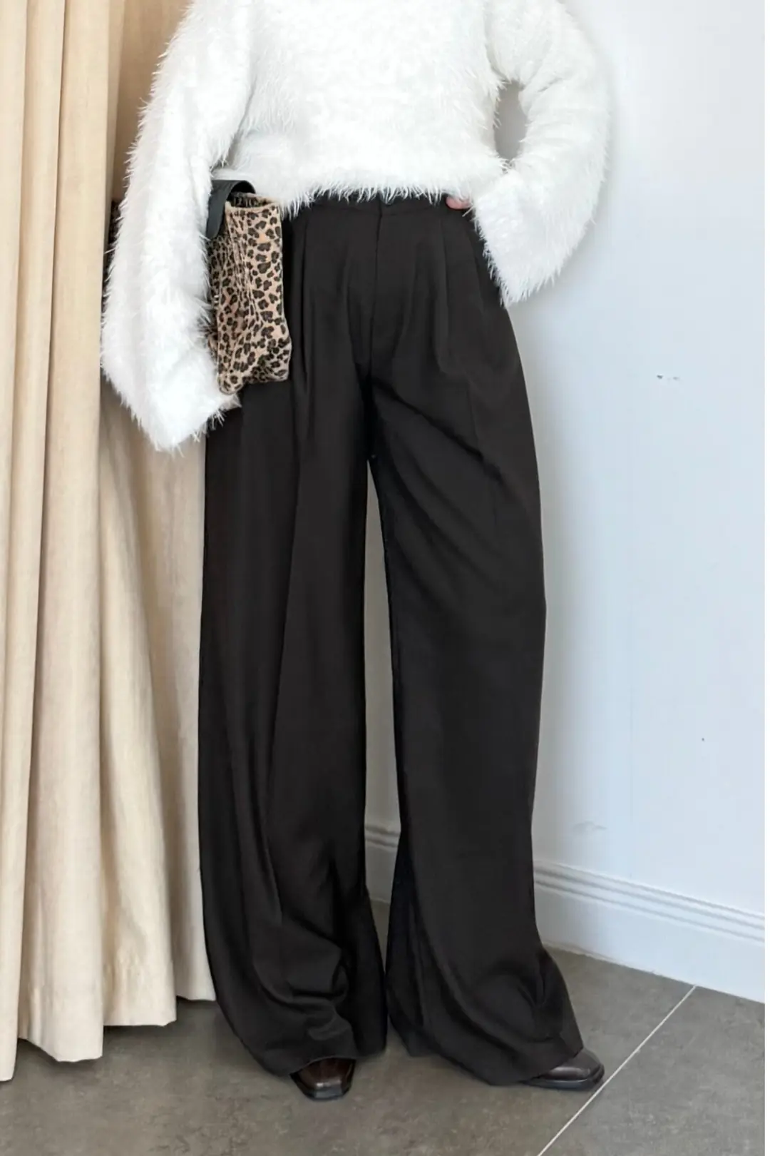 ZR Model Salaş Palazzo Pantolon Acı Kahve - NuuWears