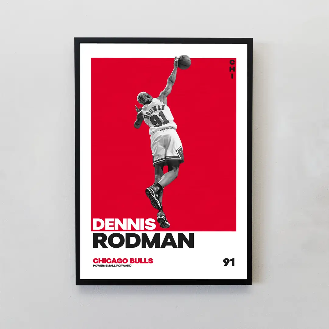 Dennis Rodman Tasarımlı Poster | NBA Efsaneleri Koleksiyonu